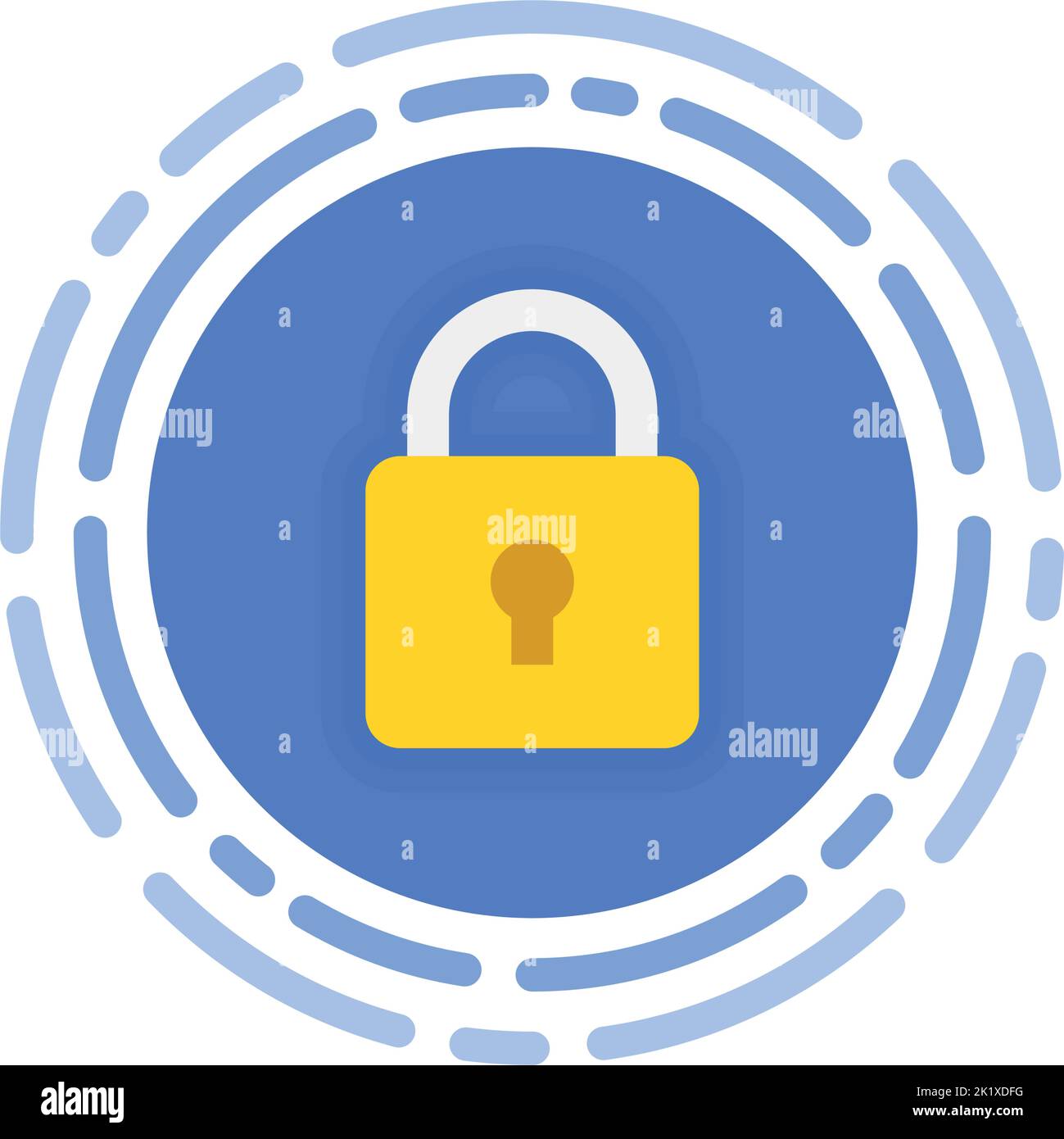 Security icon. Modern flat vector icon, Circle with padlock Stock ...