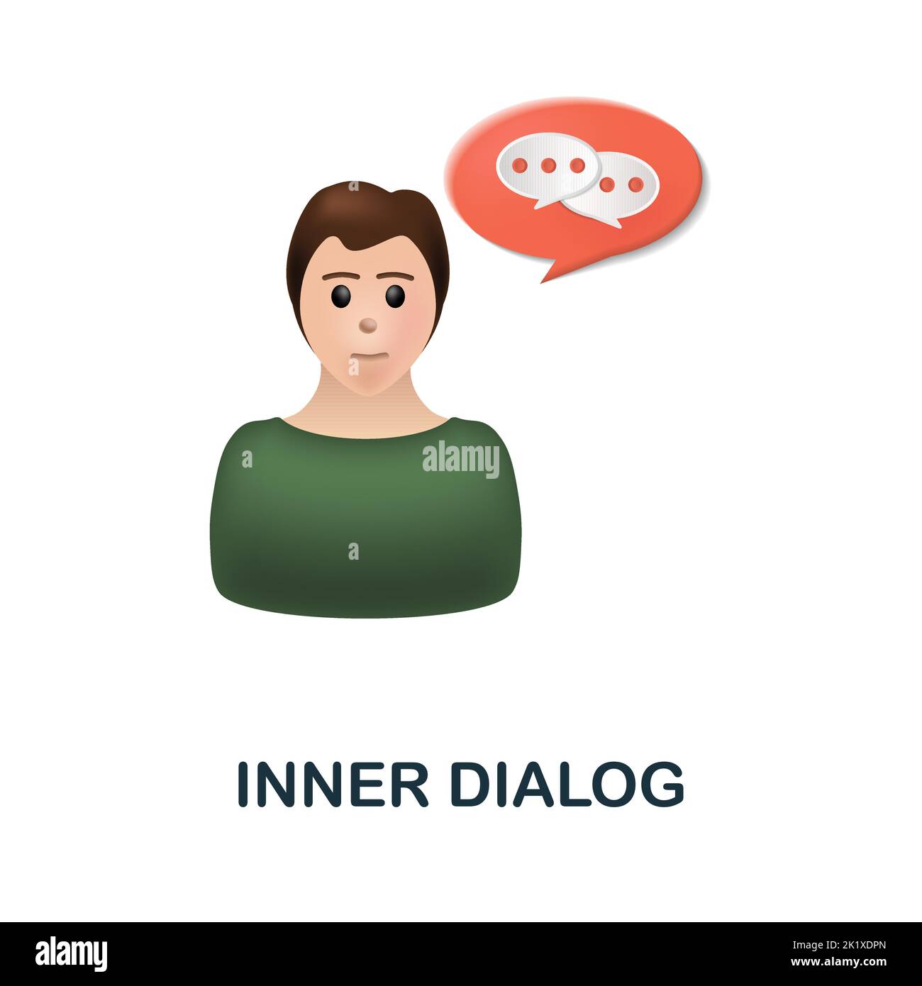 Inner Dialog icon. 3d illustration from cognitive skills collection ...