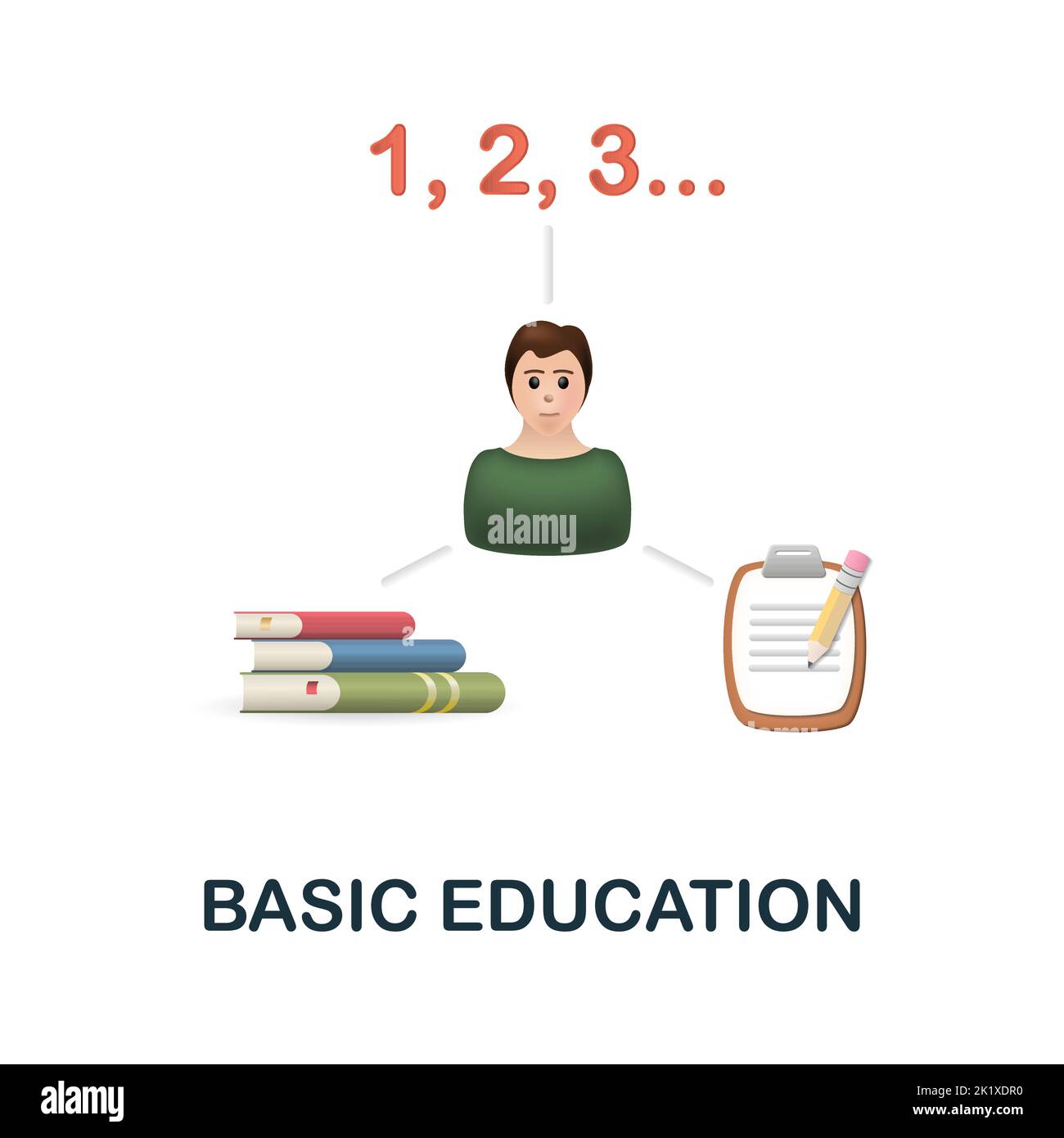 Basic Education icon. 3d illustration from cognitive skills collection ...