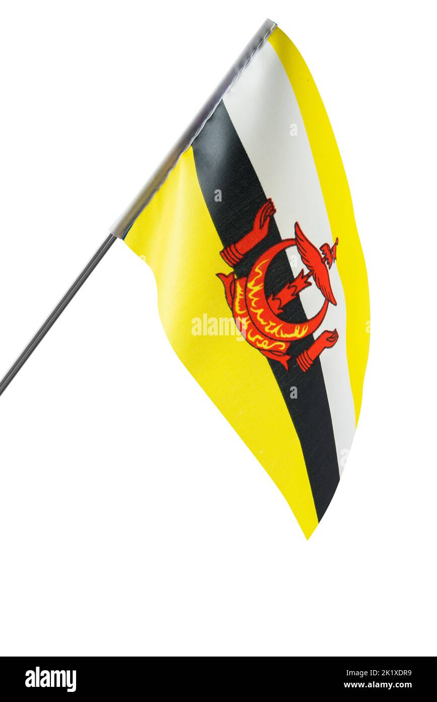 Brunei national flag isolated over white background Stock Photo - Alamy