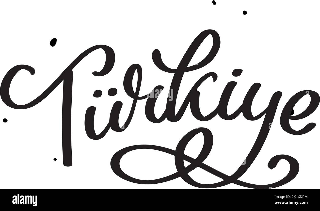 Turkey Lettering. Handwritten name of the country. Vector design ...