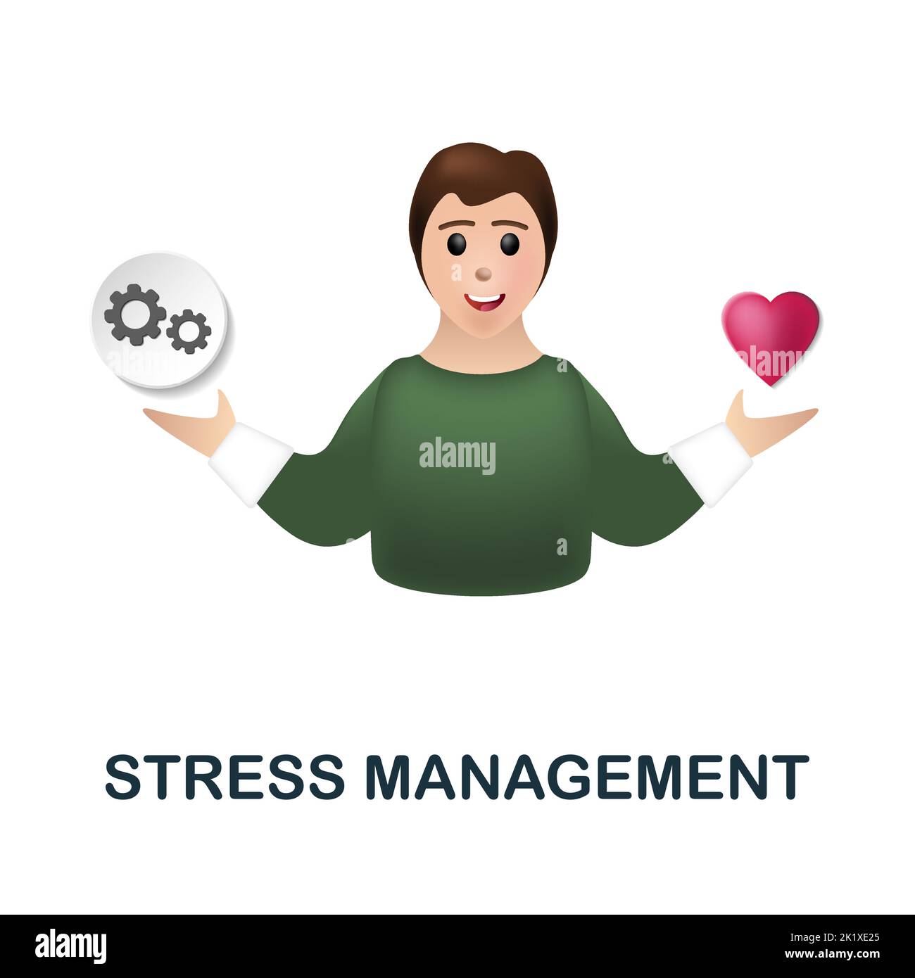 Stress Management icon. 3d illustration from company management ...