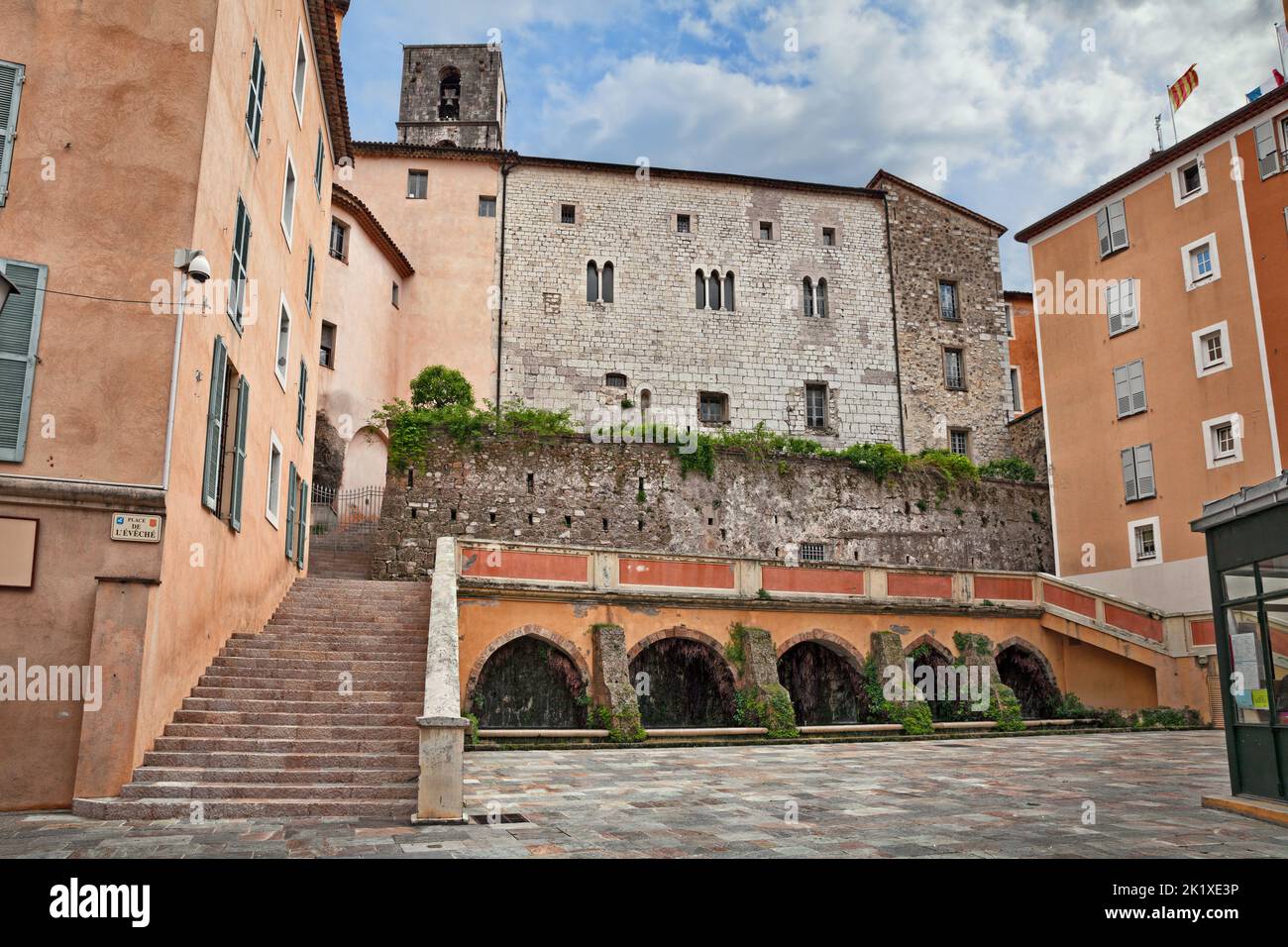 Grasse, Provence-Alpes-Cote d’Azur, France: Bishop's Square (Place de l ...