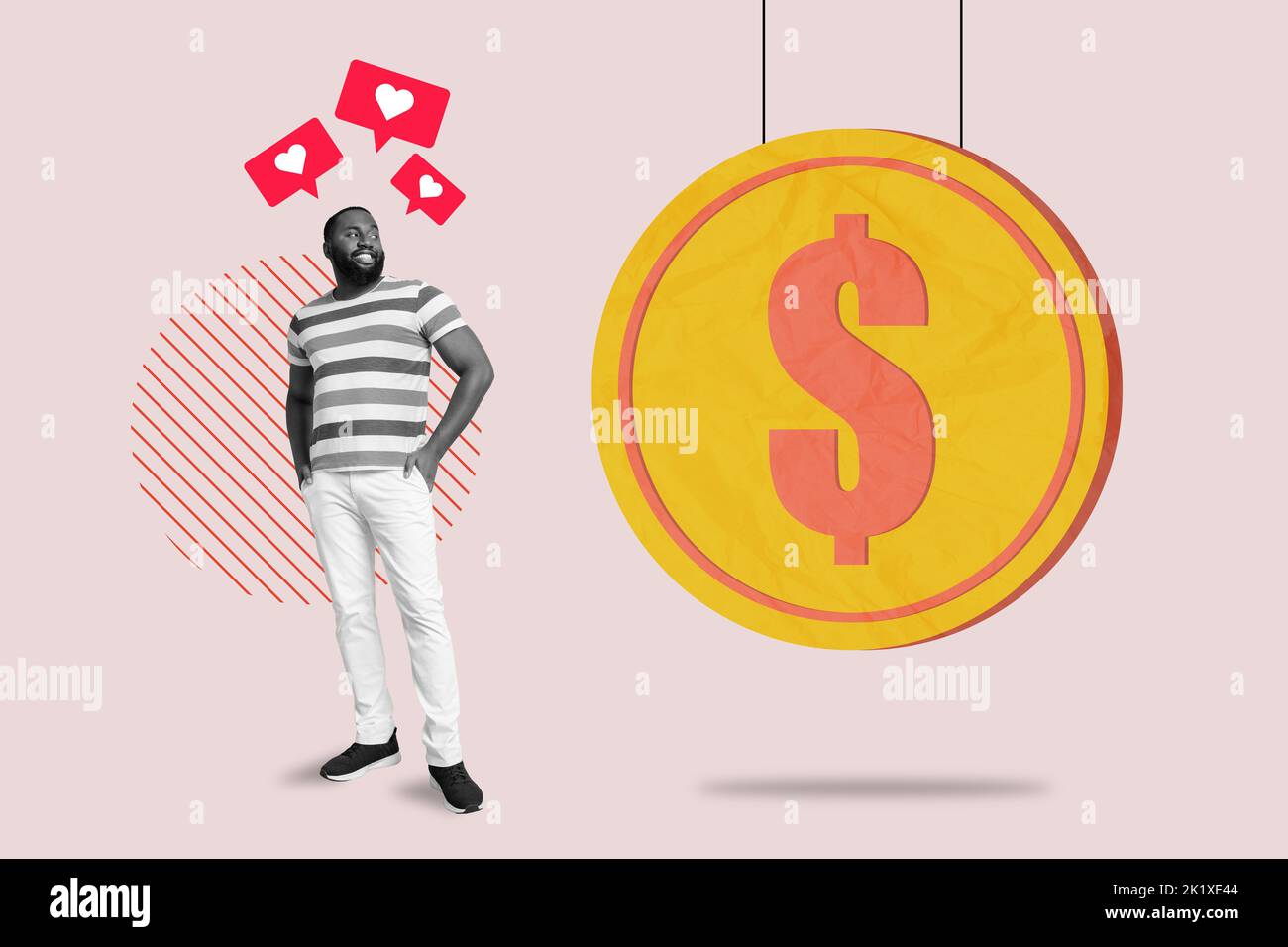 Creative abstract template graphics image of black guy getting money ...