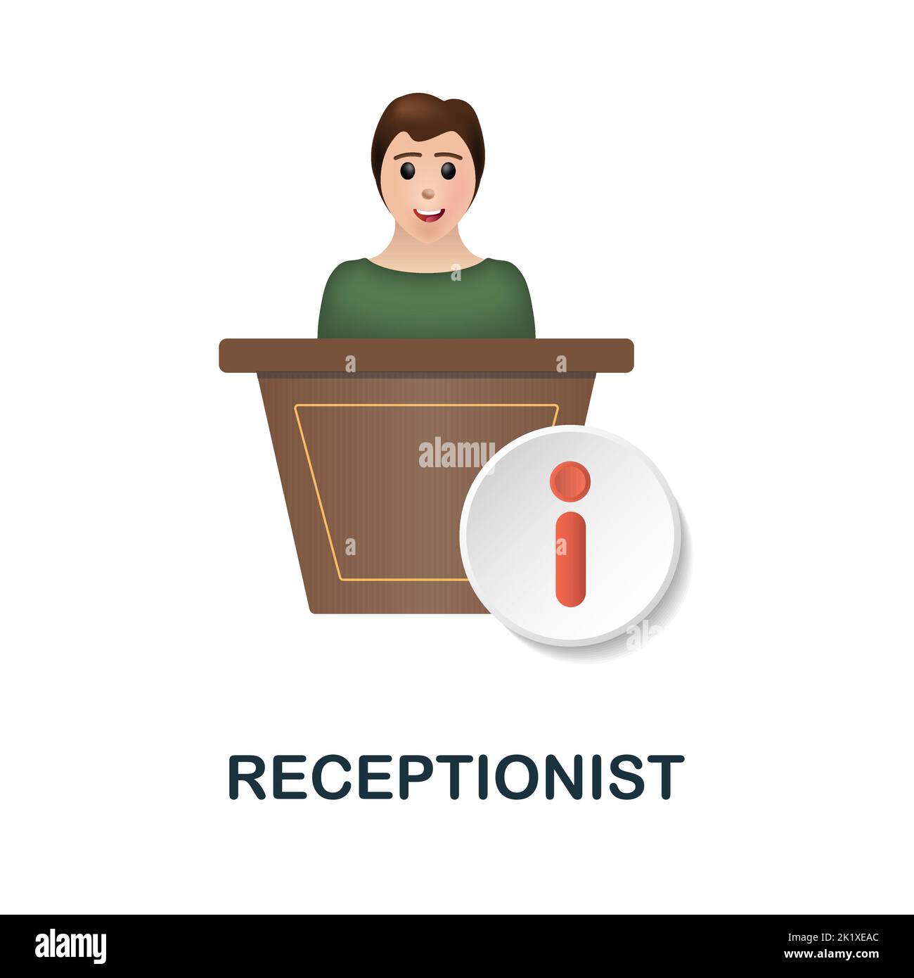 Receptionist icon. 3d illustration from company management collection ...
