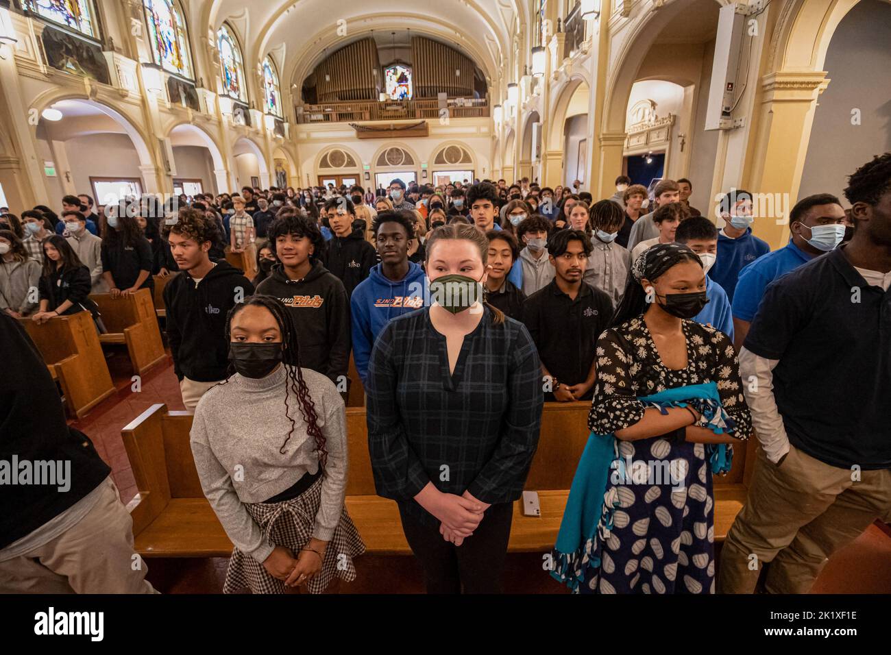 Students gather at St Joseph Basilica to pray. In the United States ...