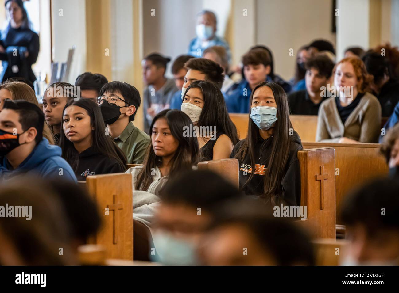 Students gather at St Joseph Basilica to pray. In the United States ...