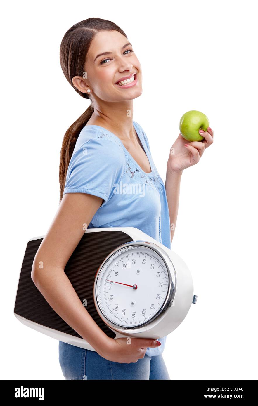 Eat well and exercise, thats the key. Portrait of an attractive young ...