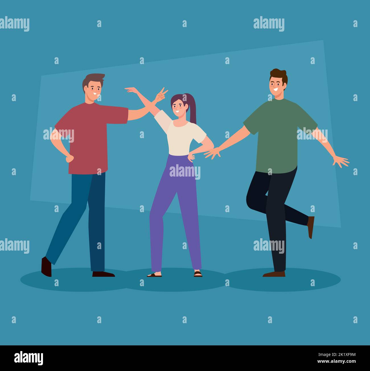 three persons dancing characters Stock Vector Image & Art - Alamy