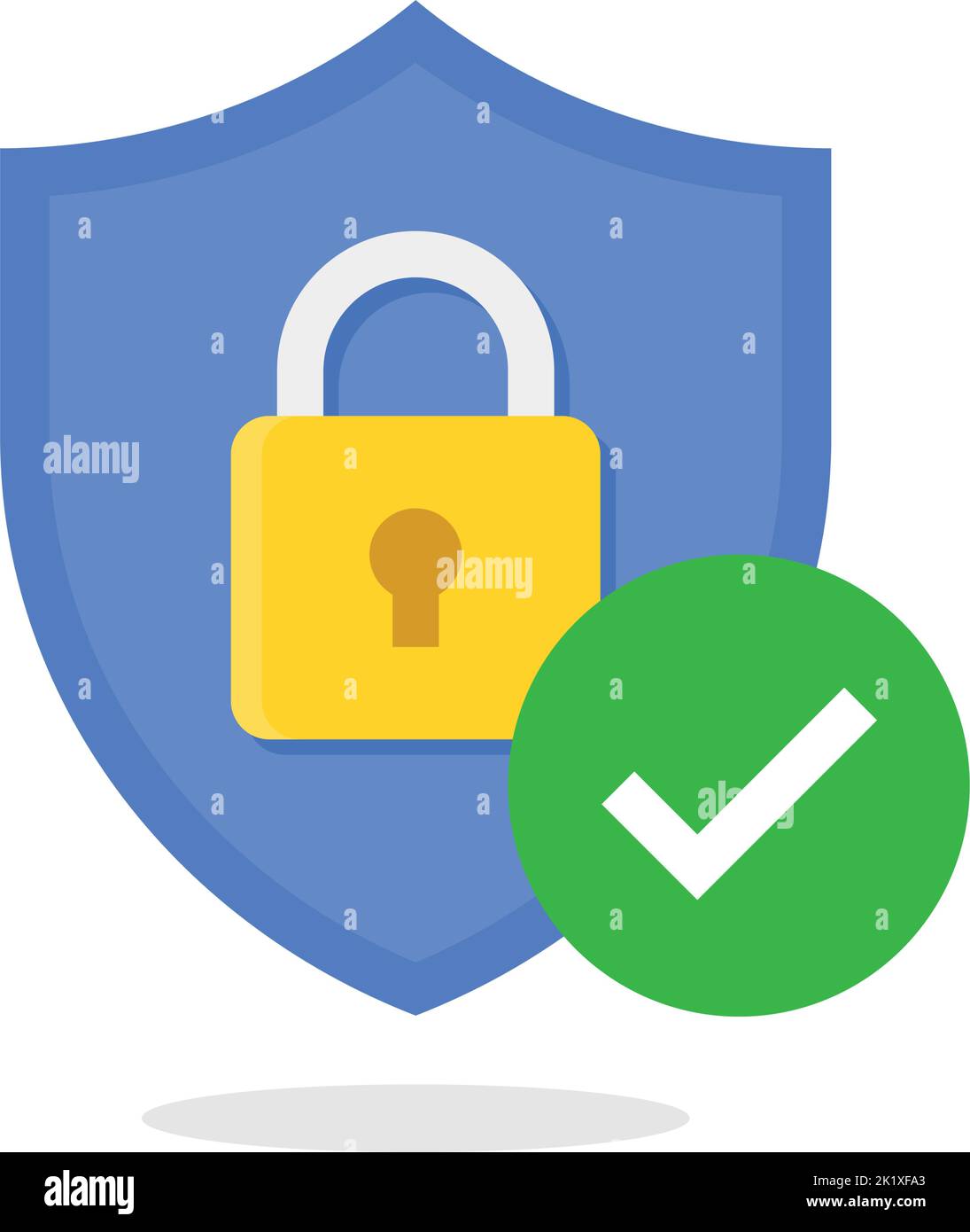 Shield with padlock and check mark. Modern flat vector icon Stock ...