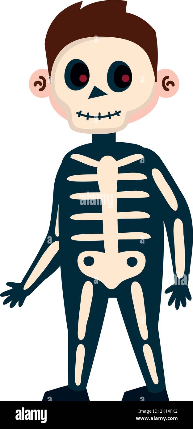 boy with skeleton disguise Stock Vector Image & Art - Alamy
