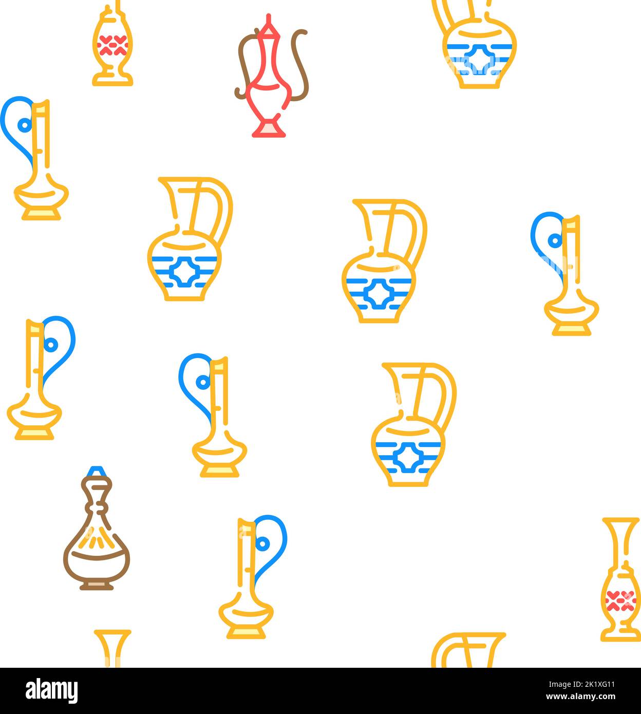 Arabic Jug Traditional Container vector seamless pattern Stock Vector ...