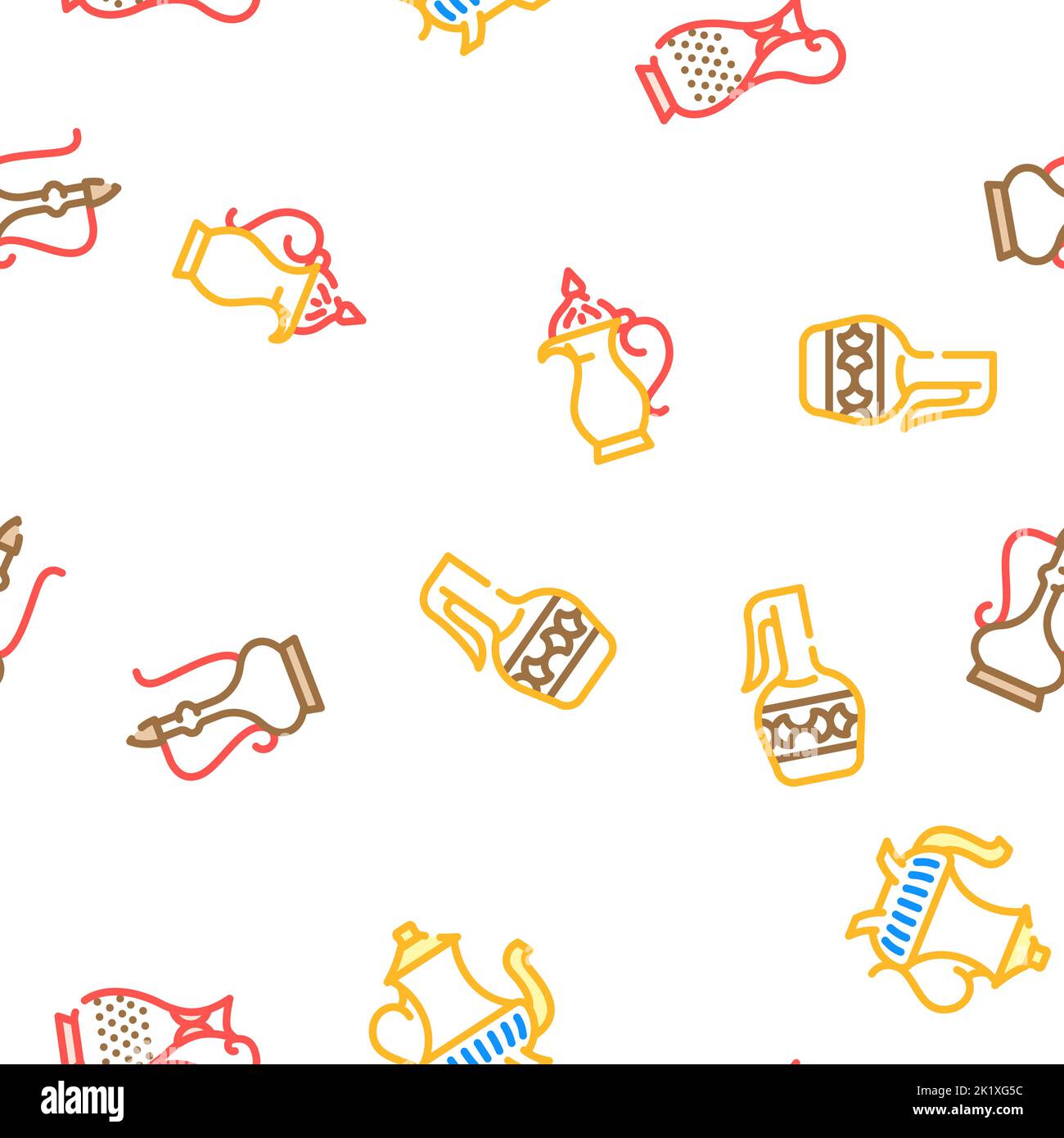 Arabic Jug Traditional Container vector seamless pattern Stock Vector ...