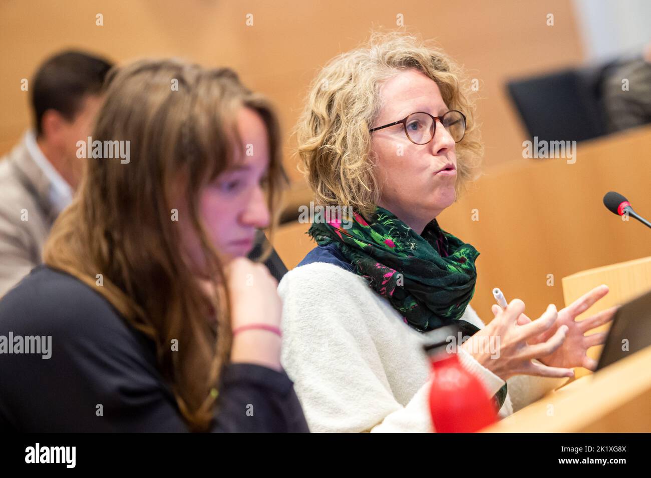 PVDA/PTB's Greet Daems is seen at a session of the chamber commission ...