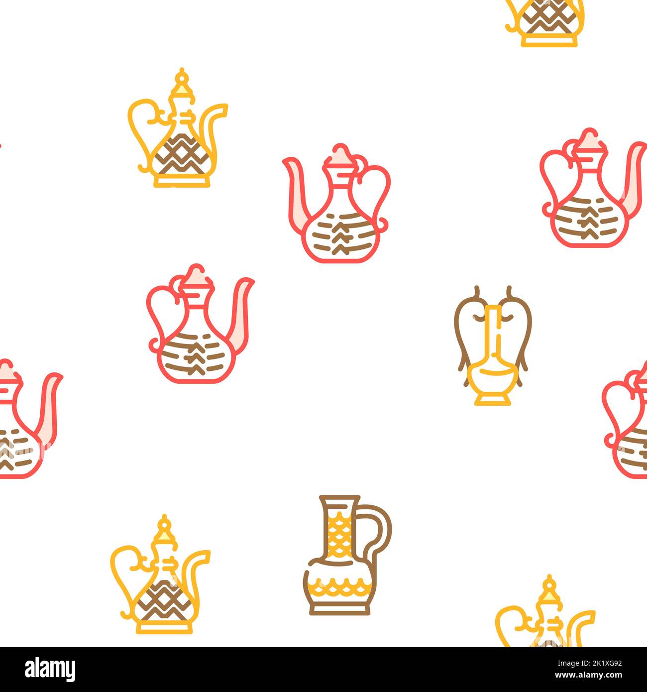 Arabic Jug Traditional Container vector seamless pattern Stock Vector ...