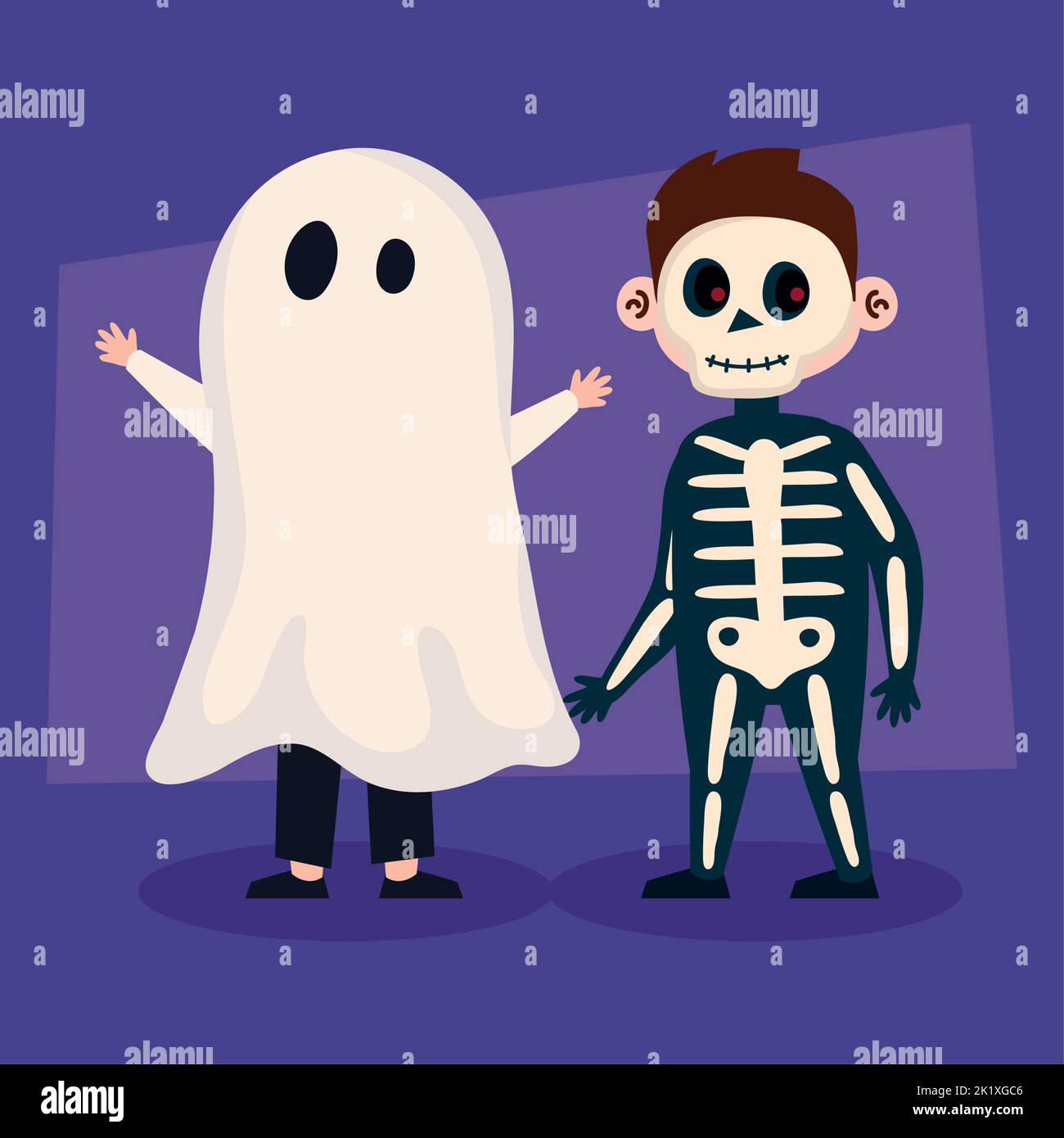 ghost and skeleton kids Stock Vector Image & Art - Alamy