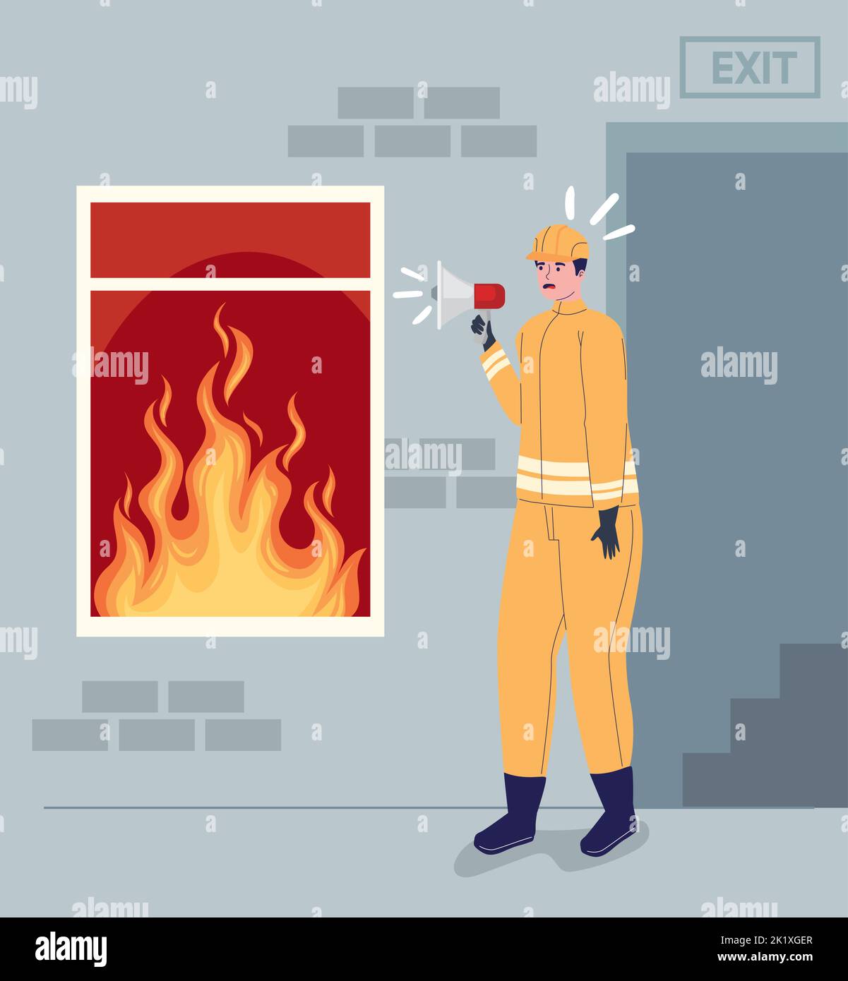 Firefighter window Stock Vector Images - Alamy