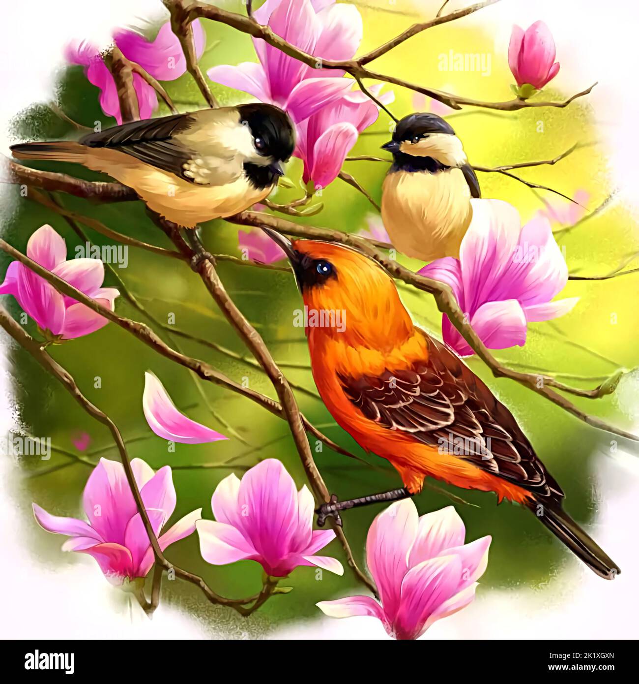 Chickadees painting hi-res stock photography and images - Alamy