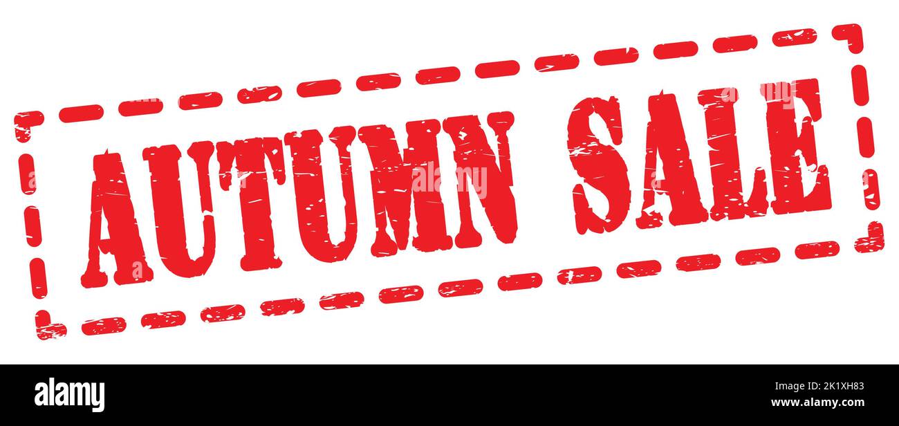 AUTUMN SALE text written on red dash stamp sign Stock Photo - Alamy