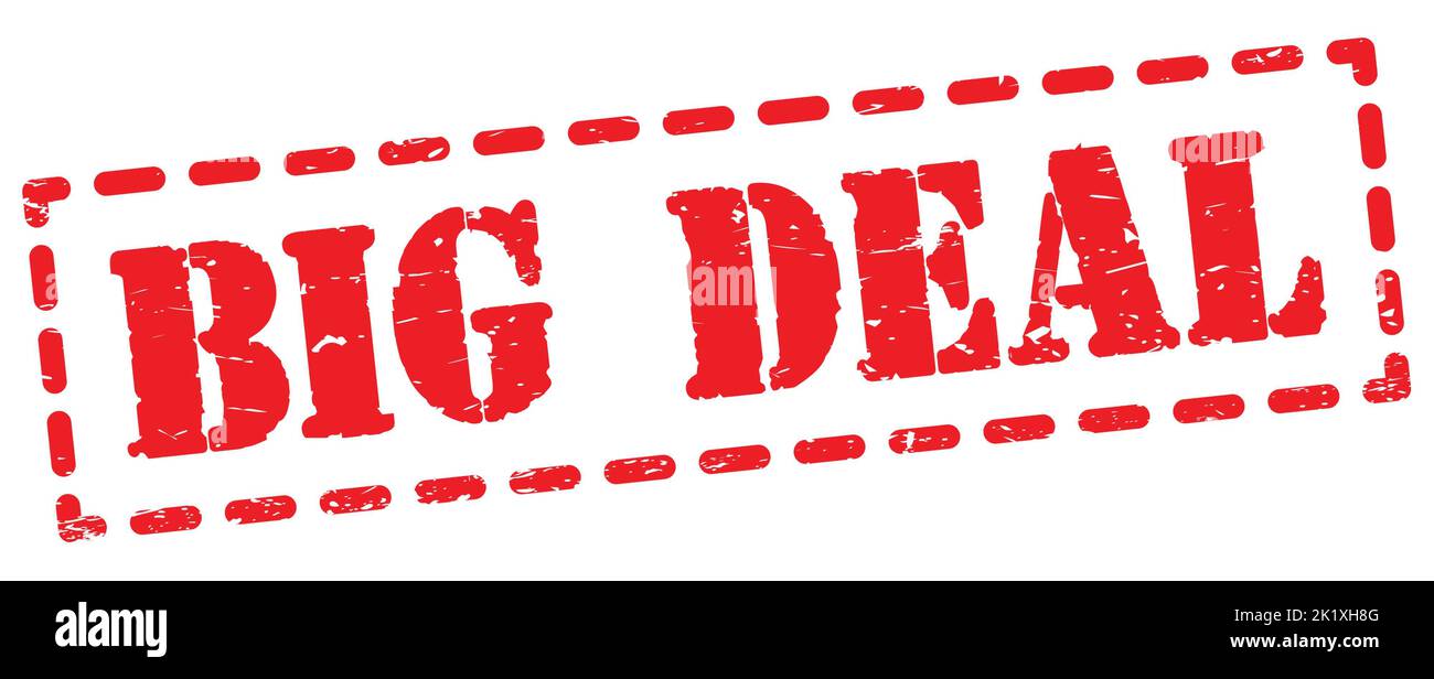 BIG DEAL text written on red dash stamp sign Stock Photo - Alamy