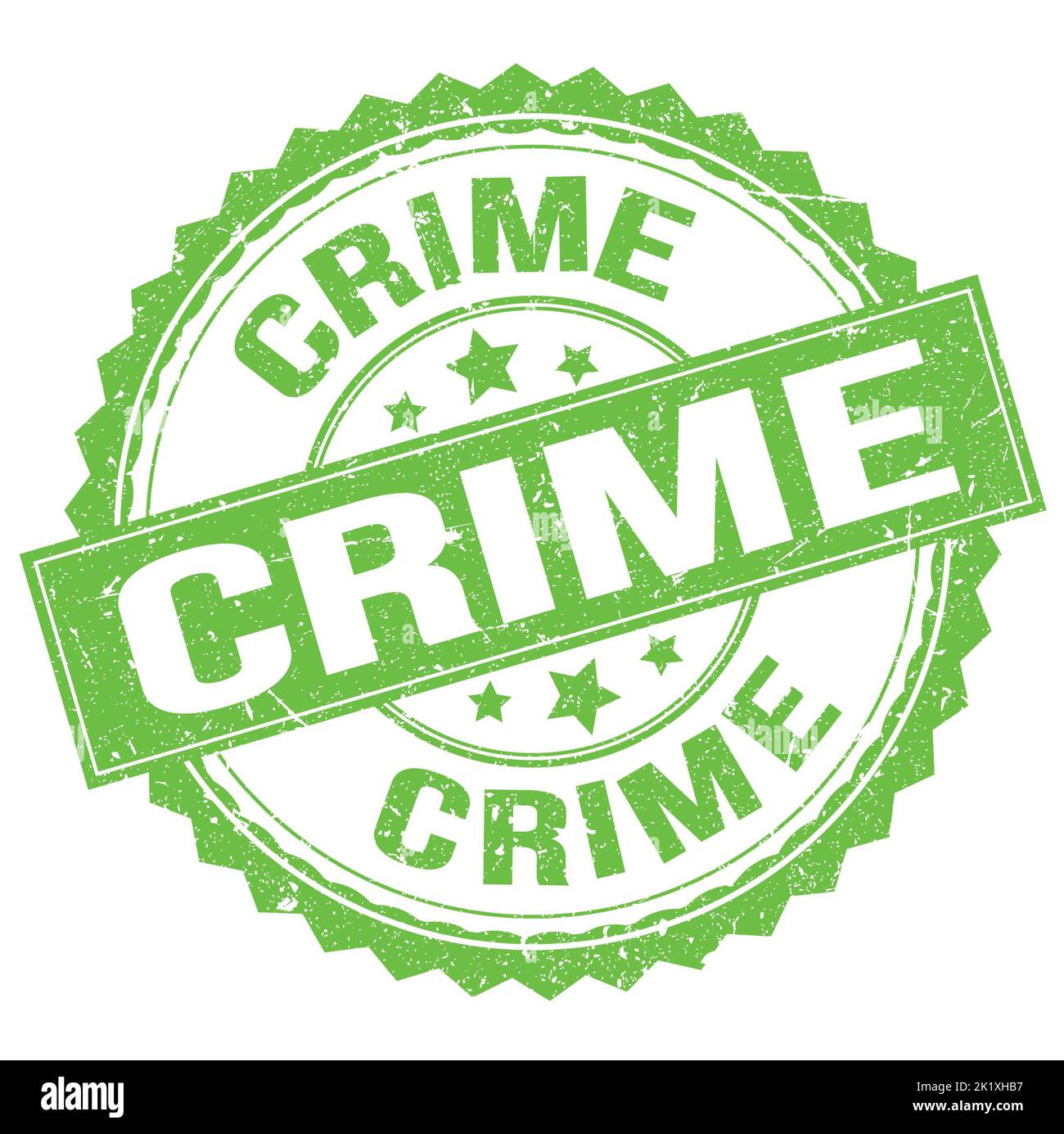 CRIME text written on green round stamp sign Stock Photo - Alamy