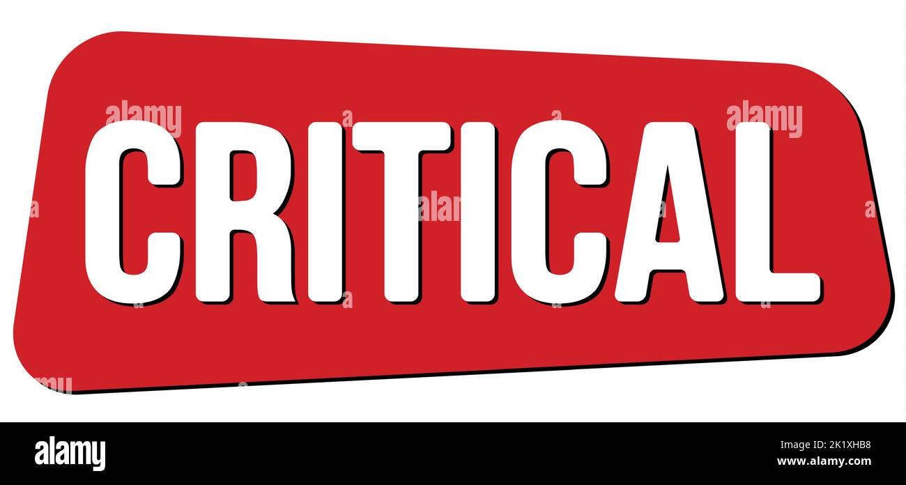 CRITICAL text written on red trapeze stamp sign Stock Photo - Alamy