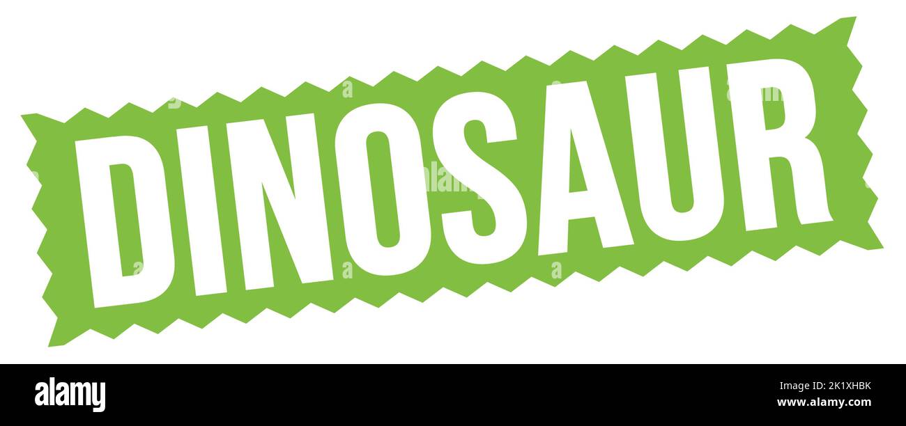 DINOSAUR text written on green zig-zag stamp sign Stock Photo - Alamy