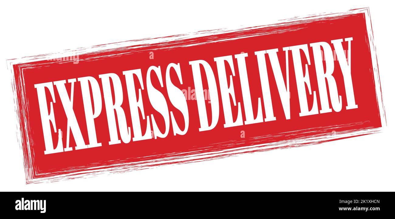 EXPRESS DELIVERY text written on red rectangle stamp sign Stock Photo ...