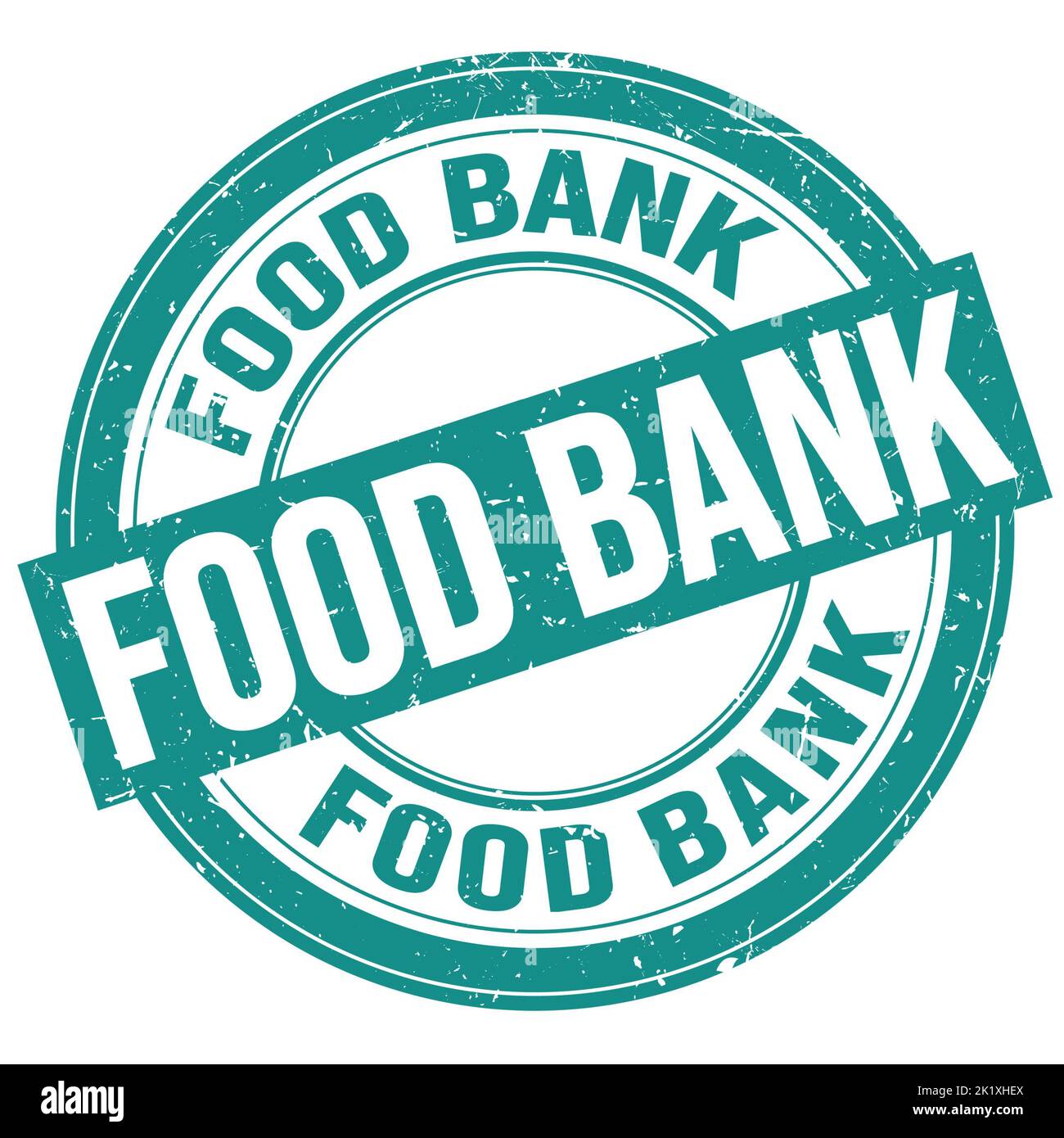 FOOD BANK text written on blue round grungy stamp sign Stock Photo - Alamy