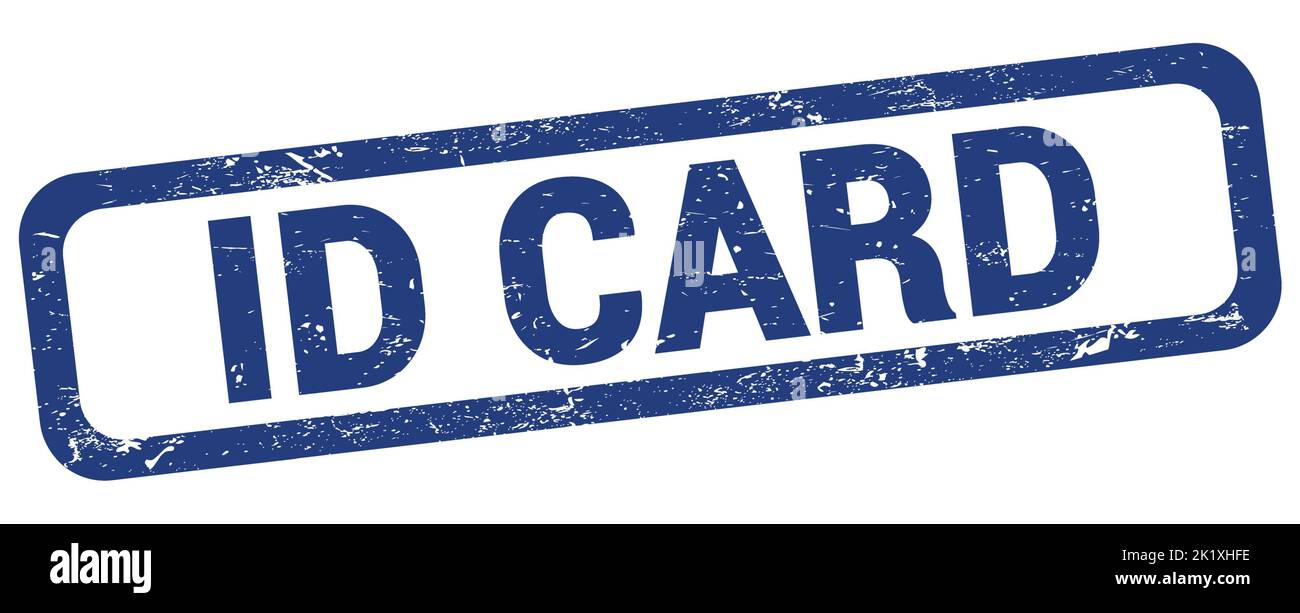 ID CARD text written on blue rectangle stamp sign Stock Photo - Alamy