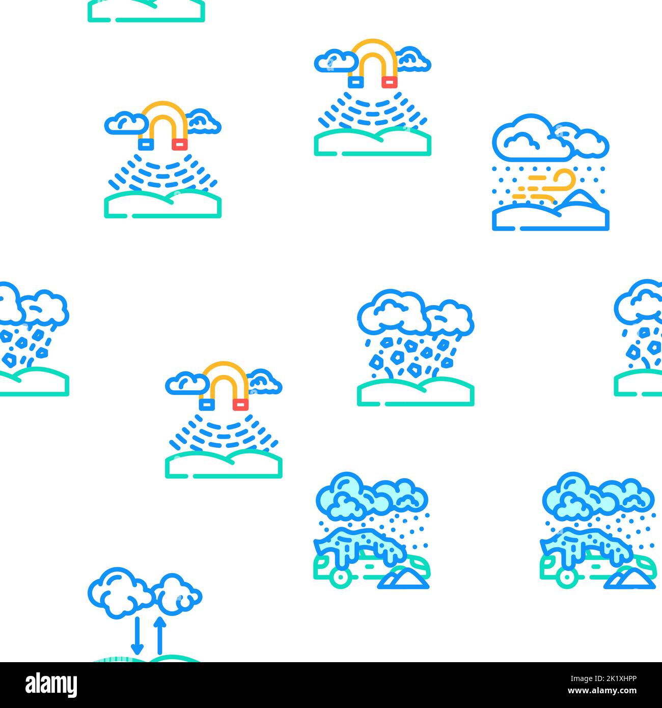 weather forecast rain sun cloud vector seamless pattern Stock Vector ...