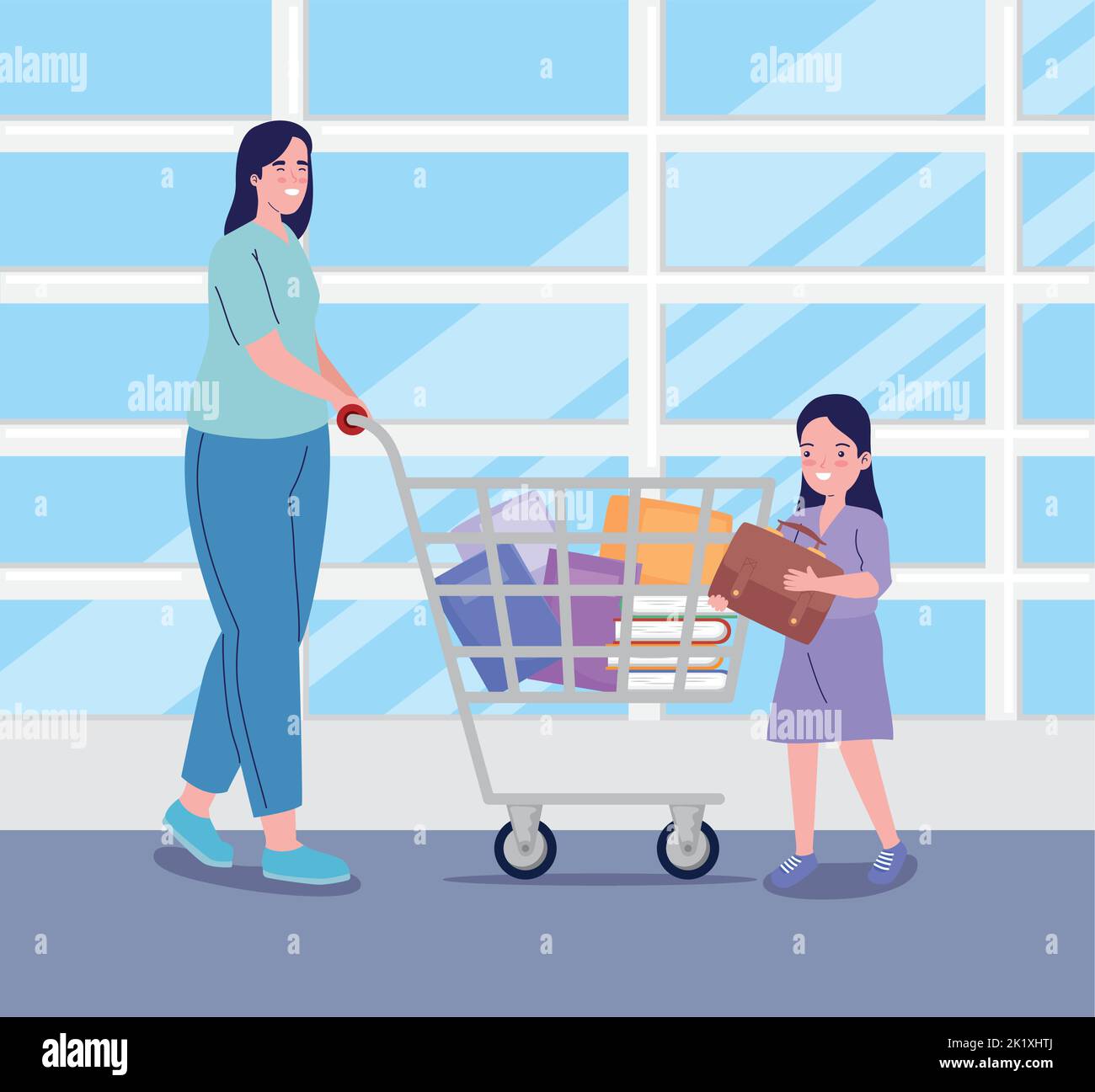 mother and daughter purchasing Stock Vector Image & Art - Alamy