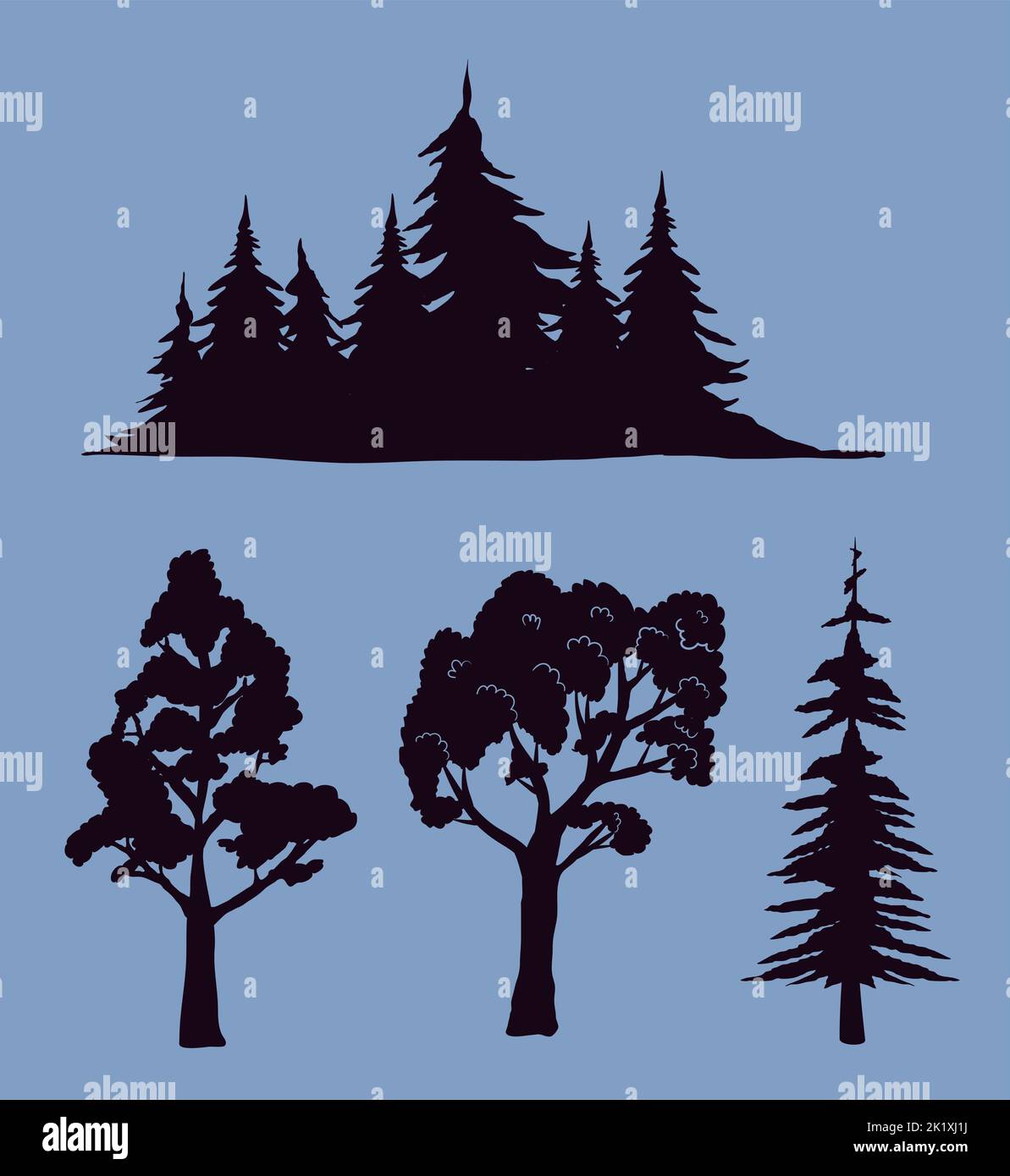 four forest silhouettes Stock Vector Image & Art - Alamy