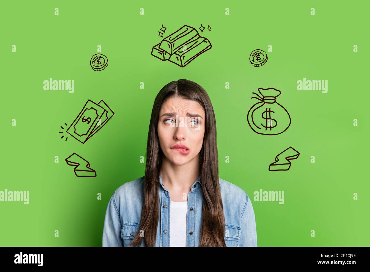 Creative photo 3d collage poster postcard artwork of dreamy minded lady ...