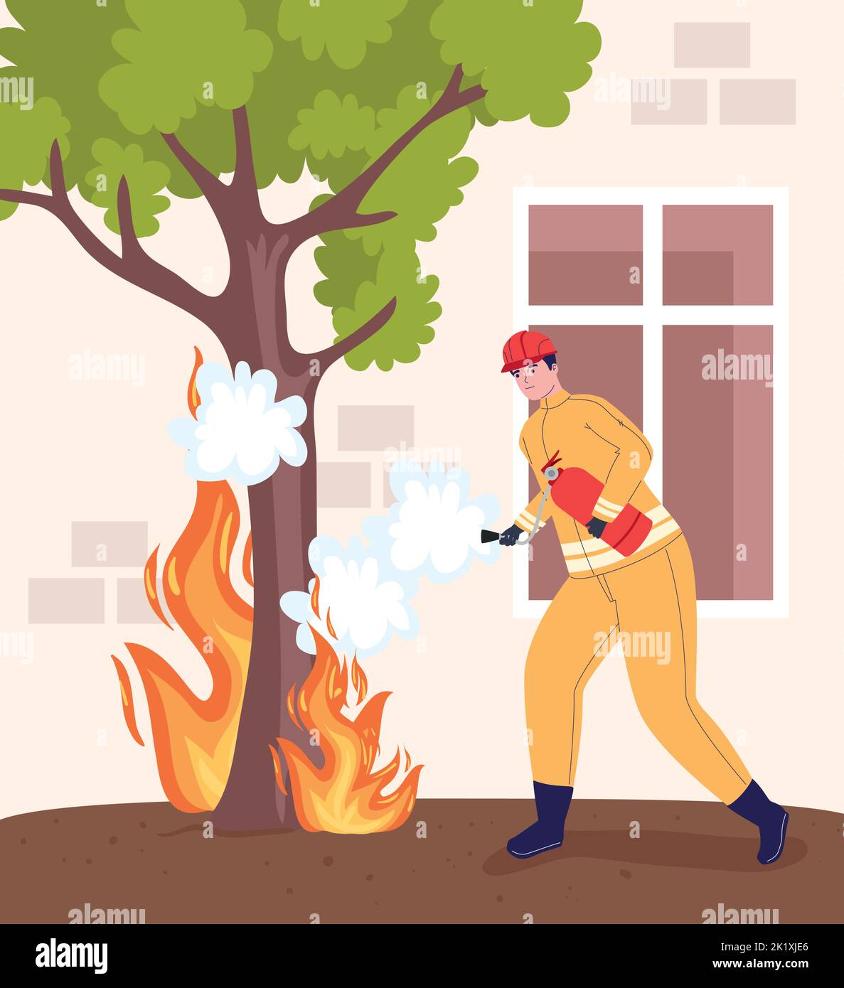 Putting fire out Stock Vector Images - Alamy