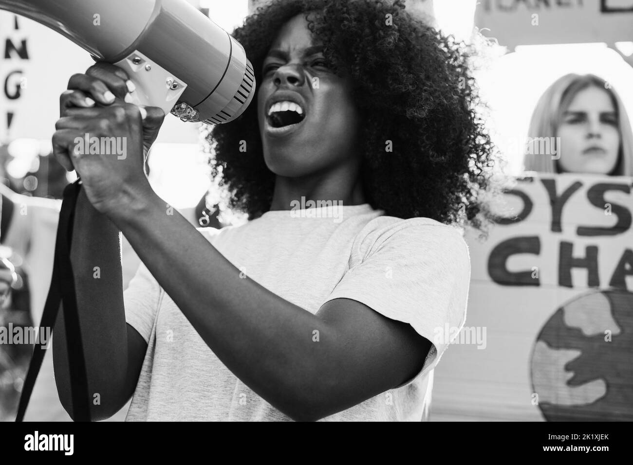 Climate protest banner Black and White Stock Photos & Images - Alamy
