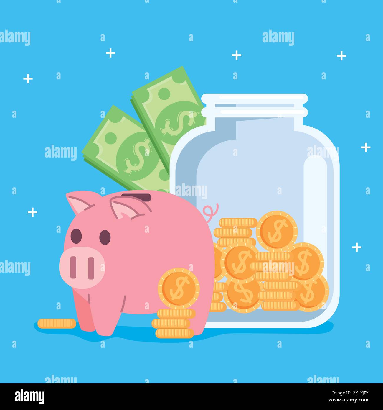 piggy and jar savings Stock Vector Image & Art - Alamy