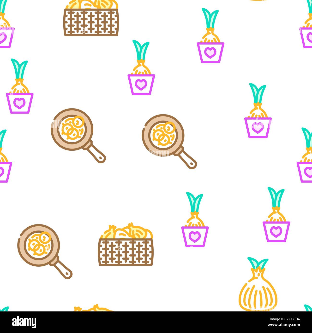 onion white red food vegetable vector seamless pattern Stock Vector ...