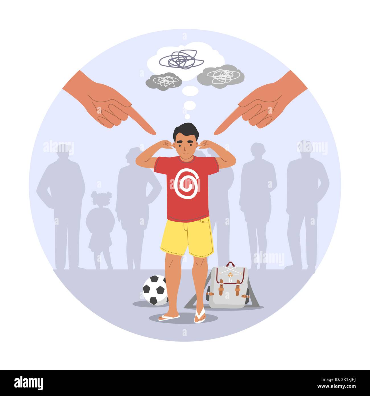 Kid social pressure problem and bullying vector Stock Vector Image ...