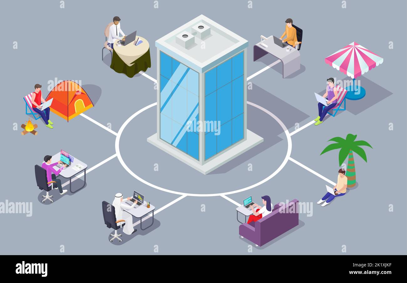 Remote hybrid working and freelance 3d vector. People team work from ... Remote hybrid working and freelance 3d vector. People team work from ...