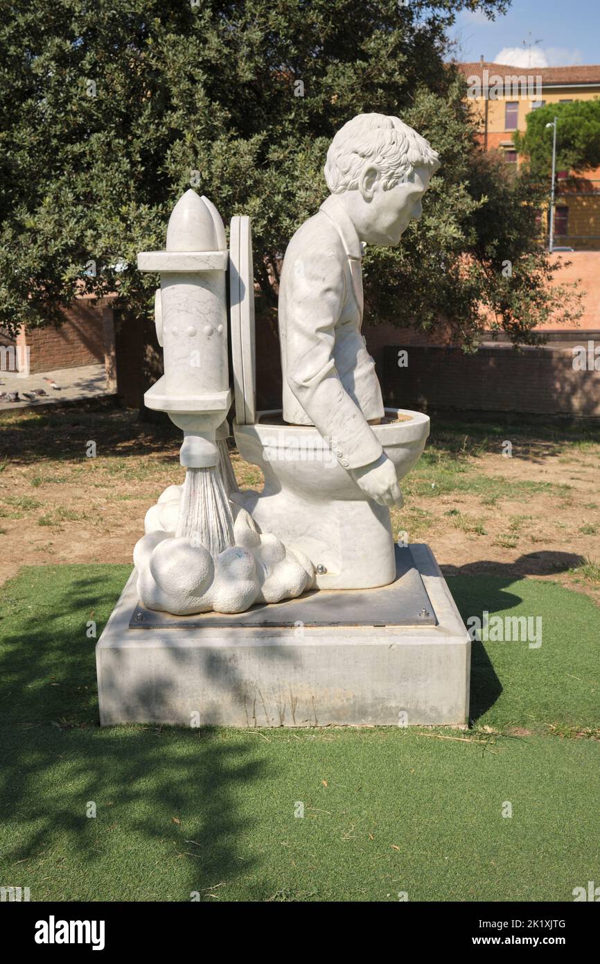 Statue of Roberto Freak Antoni in Bologna Italy Stock Photo - Alamy