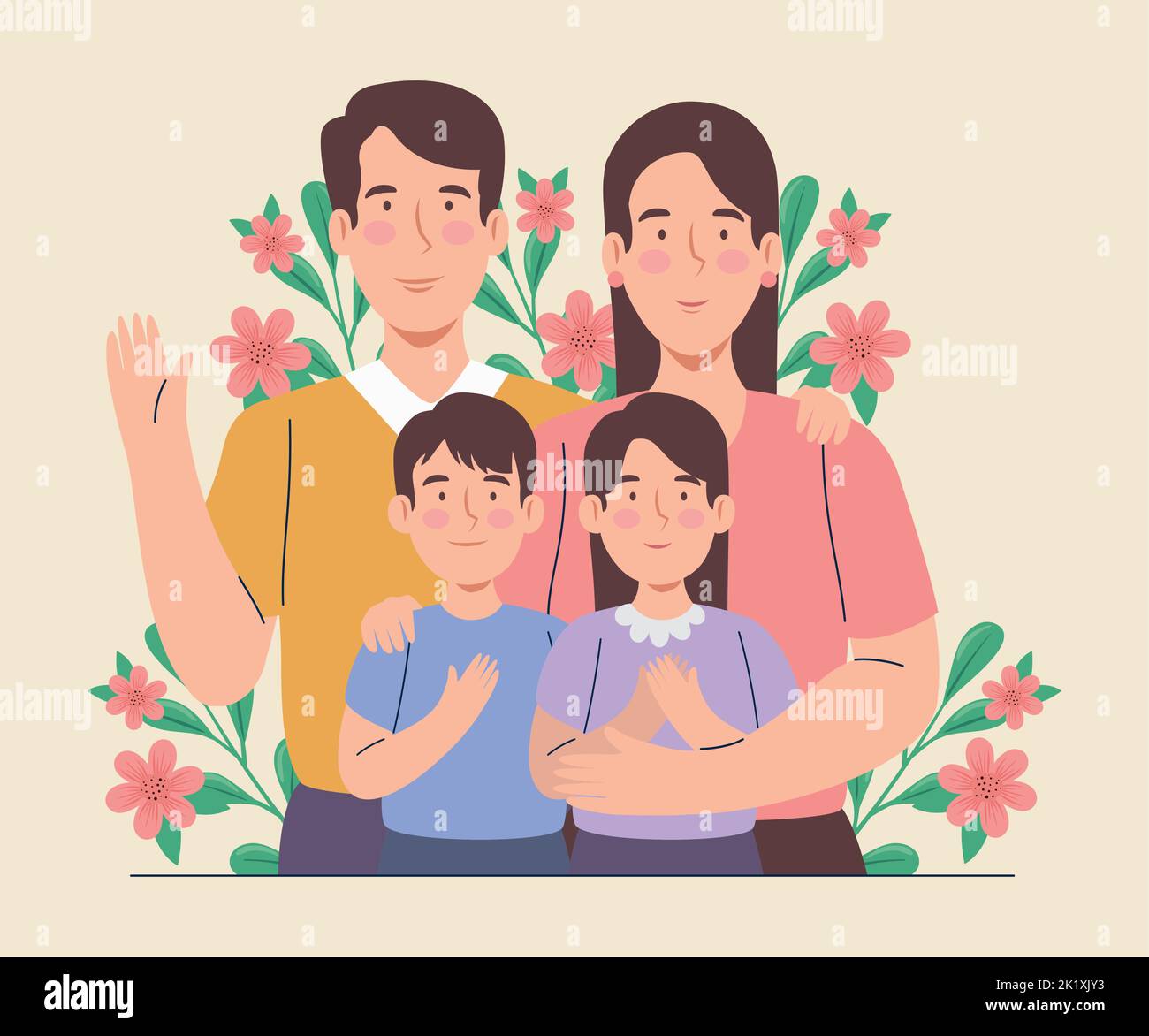 korean parents and kids Stock Vector Image & Art - Alamy