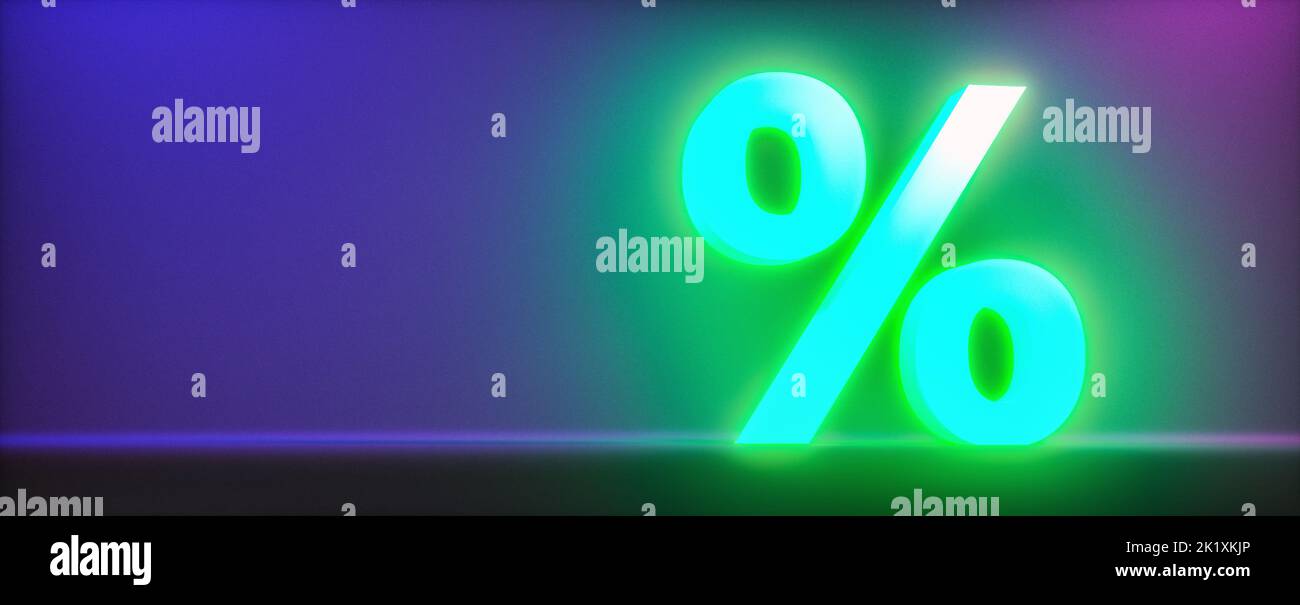 Neon sign percent hi-res stock photography and images - Alamy