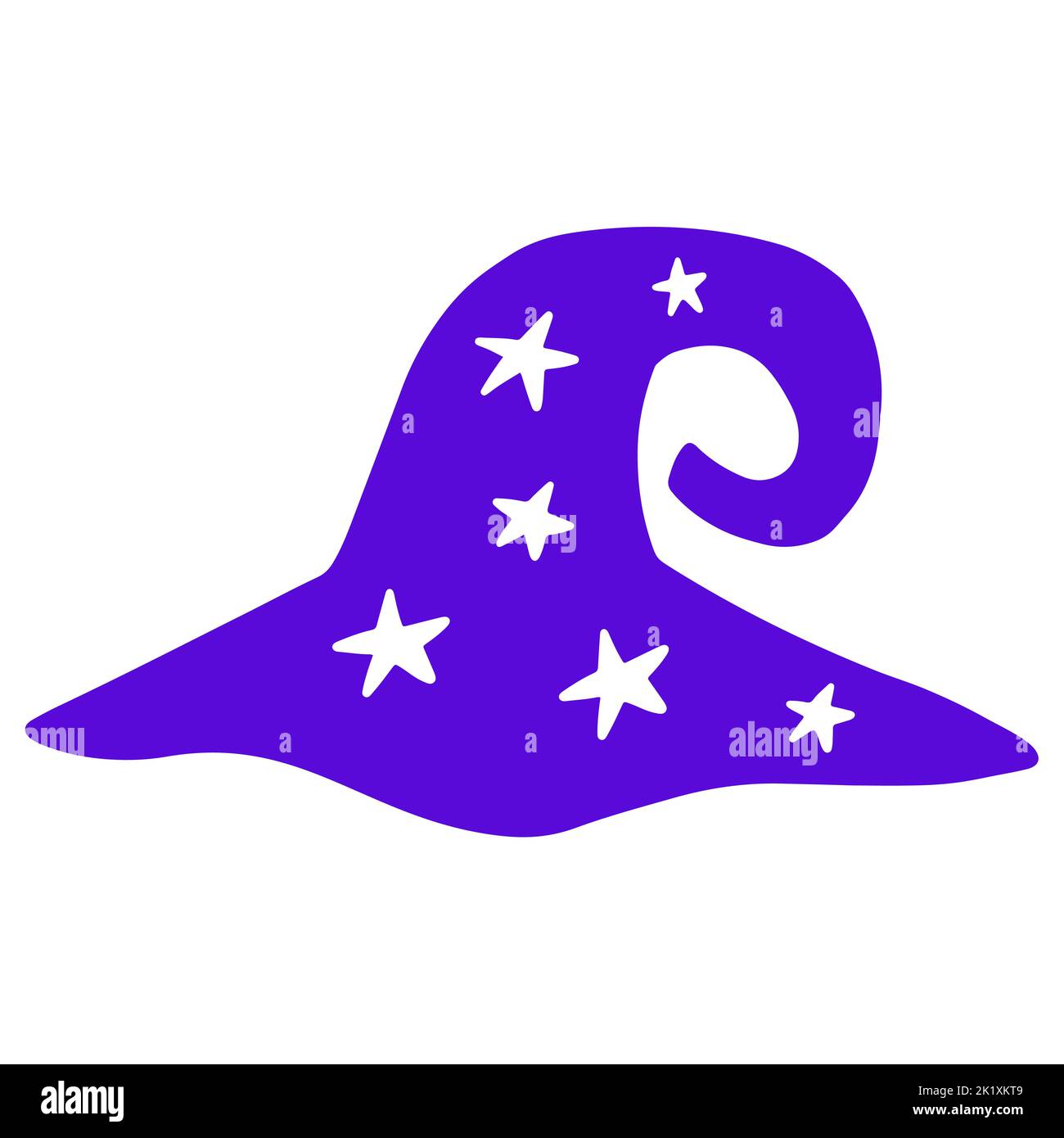 Cartoon Witch Hat, Hand drawn Magician, wizard cap doodle silhouette ...
