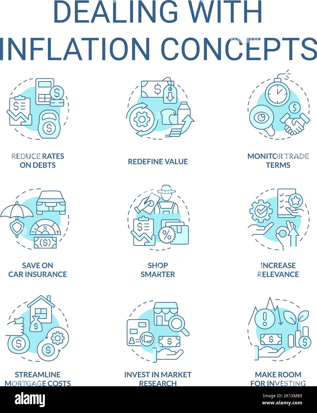 Inflation concept illustration icons Cut Out Stock Images & Pictures ...
