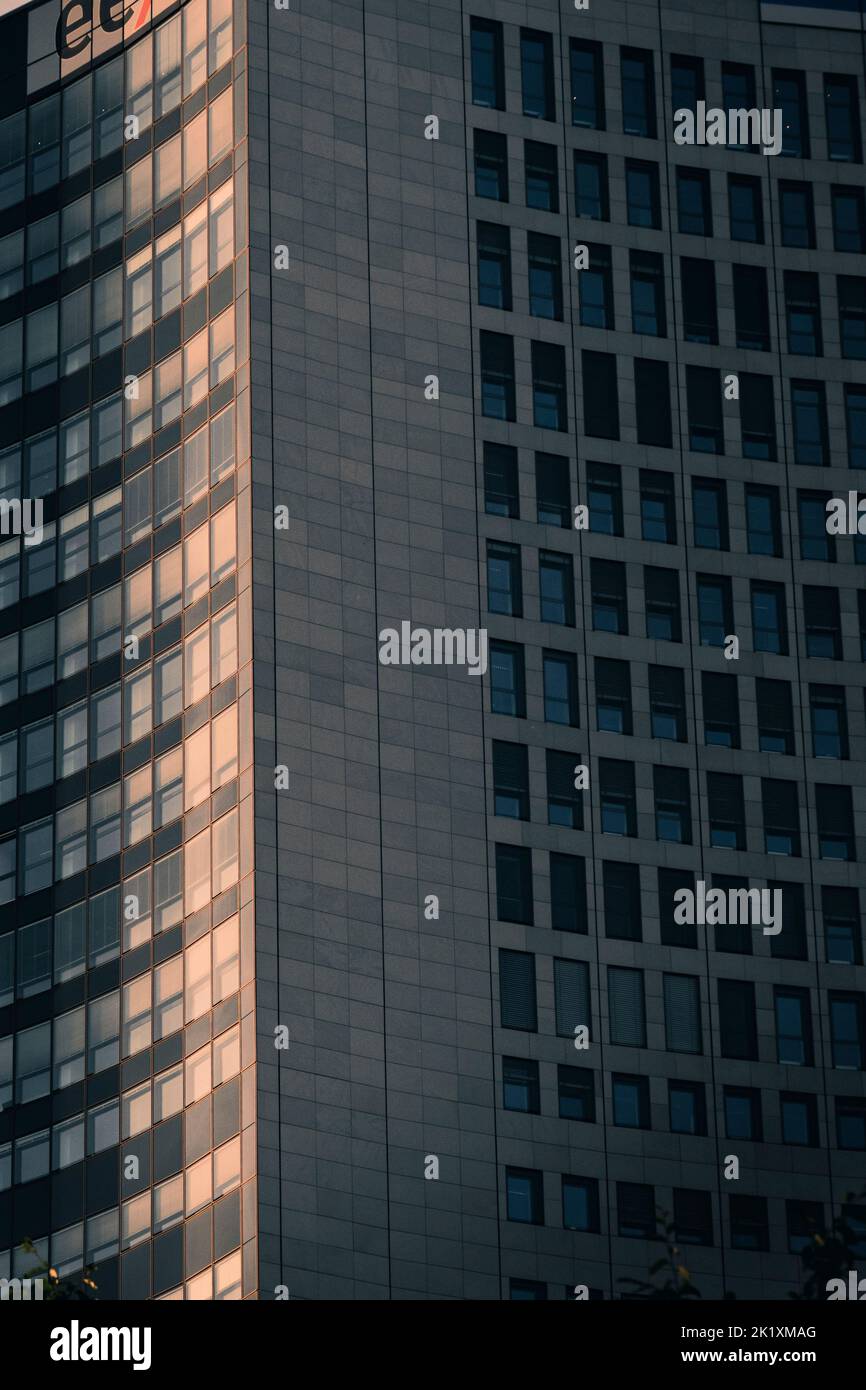 A vertical view of a modern office architectural building Stock Photo ...