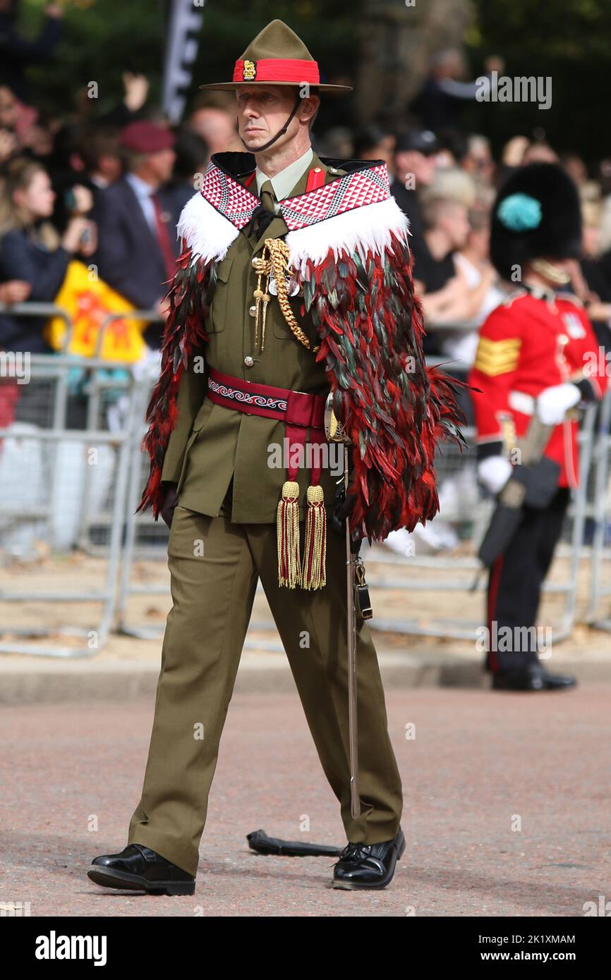 A member of the Royal New Zealand Army wearing a traditional A Maori ...