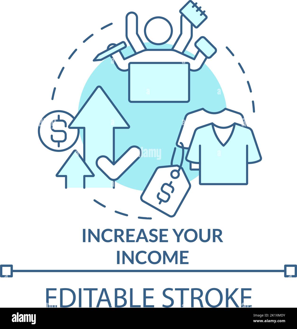 Increase your income turquoise concept icon Stock Vector Image & Art ...