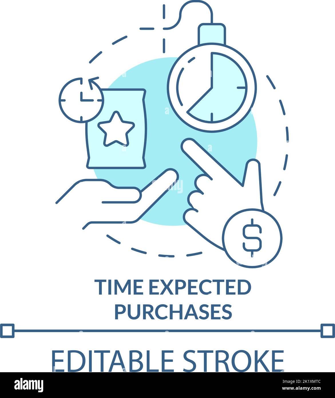 Time expected purchases turquoise concept icon Stock Vector Image & Art ...