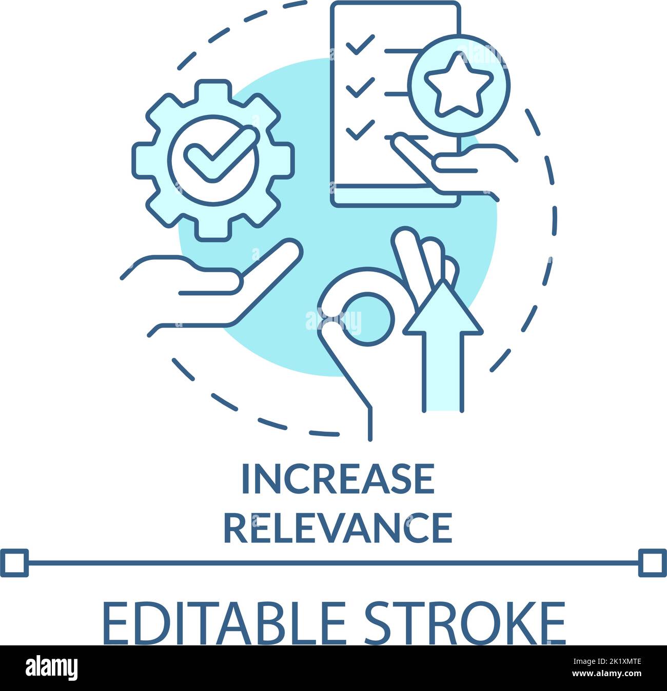 Increase relevance turquoise concept icon Stock Vector Image & Art - Alamy
